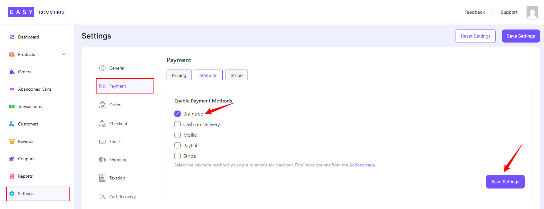 Braintree Payment Integration – EasyCommerce